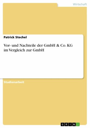 Vor- und Nachteile der GmbH & Co. KG im Vergleich zur GmbH von Patrick ...